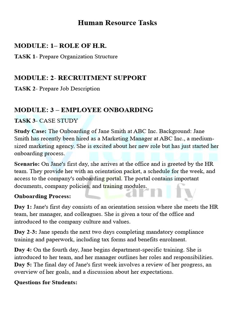 Human Resource Tasks | Download Free PDF | Analytics | Employment