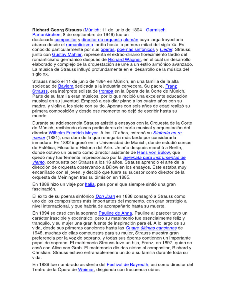 Strauss | Descargar gratis PDF | Richard Strauss | Música clásica