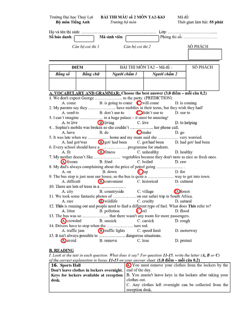 (KEY) - TA2 - Compact - Sample Final Test - No2 | PDF