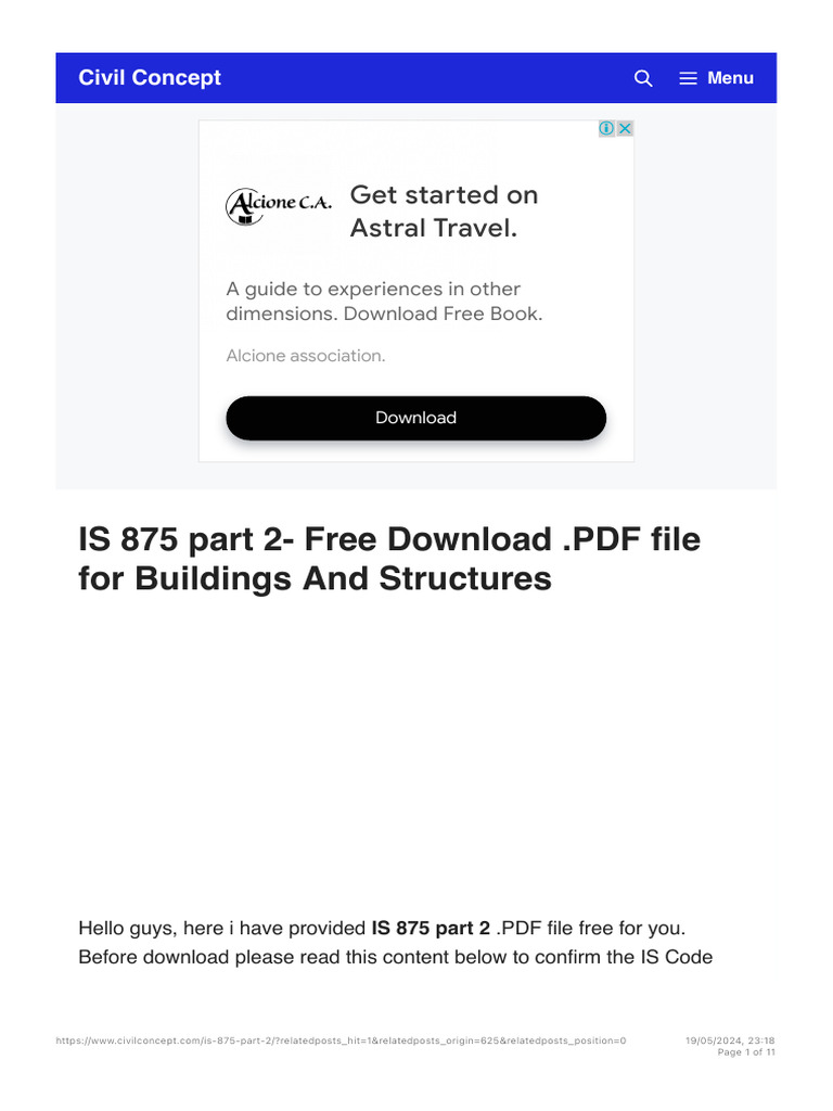 IS 875 Part 2: Free PDF for Engineers | PDF | Crane (Machine ...
