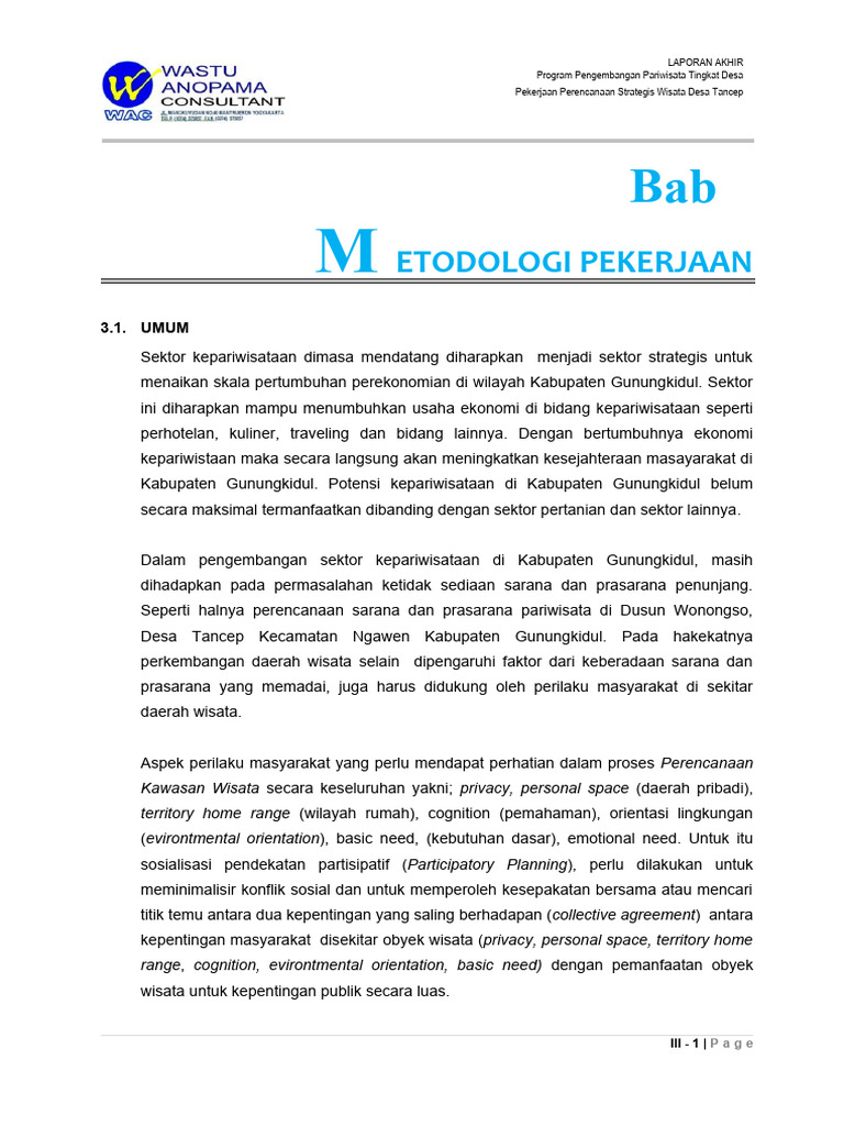 BAB 3 - METODOLOGI PEKERJAAN | PDF