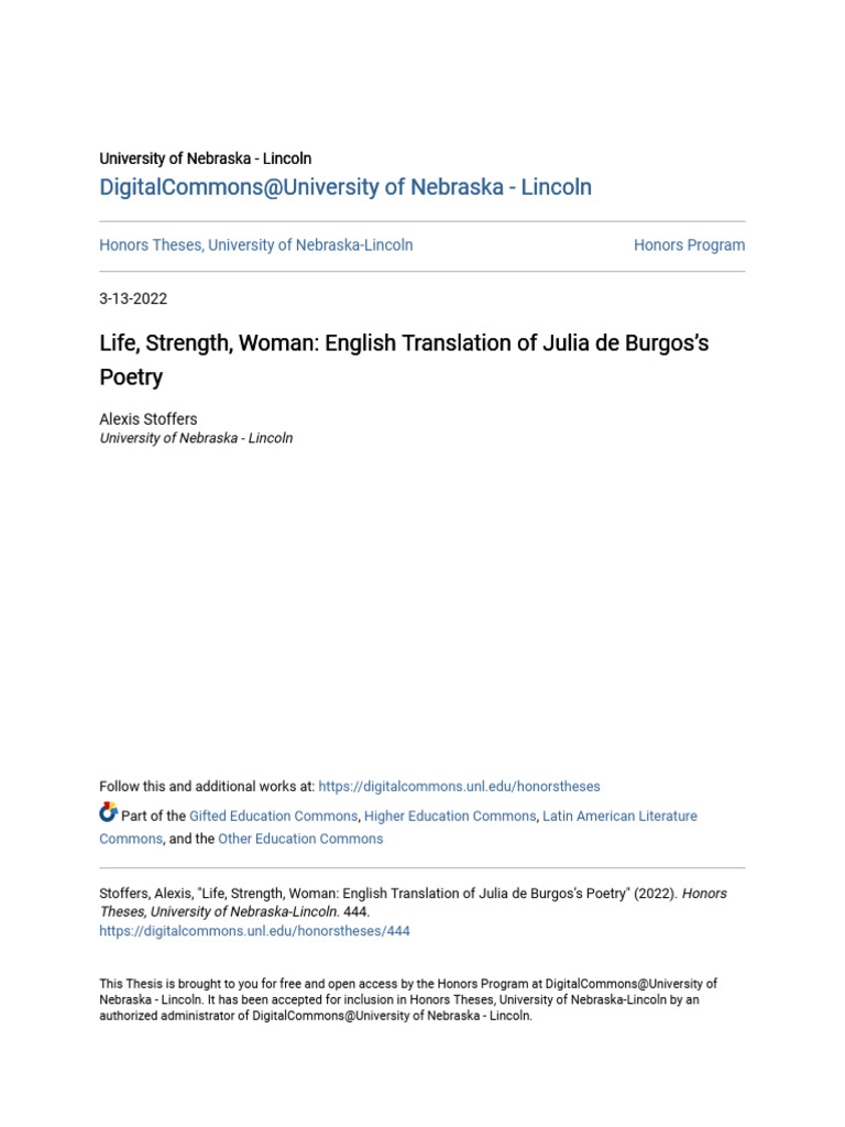 Julia de Burgos’s Poetry | PDF | Poetry | Thesis