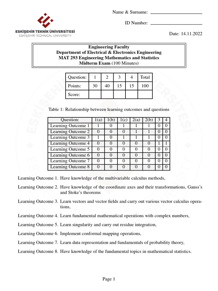 2022-2023 Midterm Exam Solutions | PDF | Mathematics | Integral