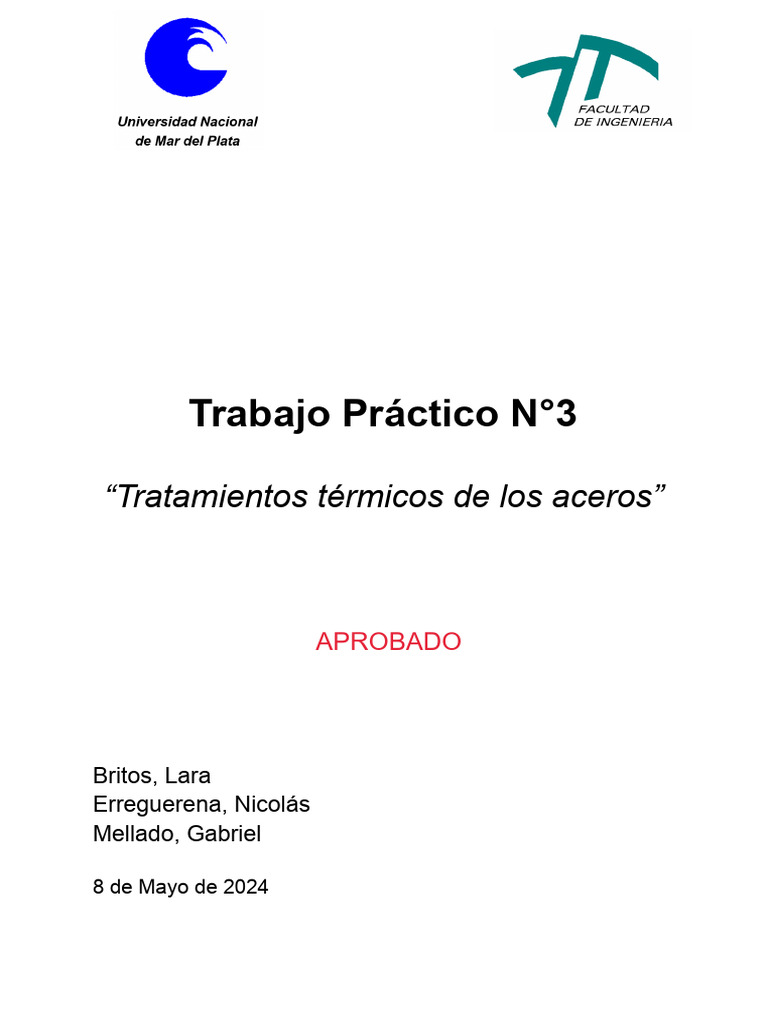 Tpn°3 - G1 Coregido | PDF | Tratamiento a base de calor | Acero