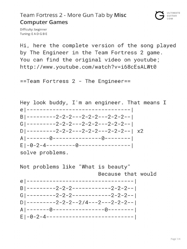 Team Fortress 2 - More Gun Tab | PDF