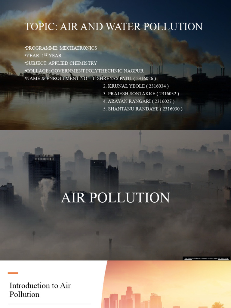 Presentation on Air and Water Pollution | PDF | Water Pollution | Air Pollution