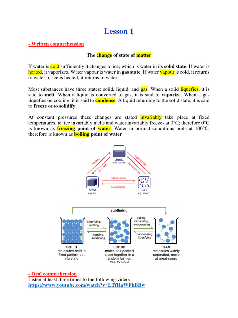 Understanding States of Matter Changes | PDF | Water | Ice
