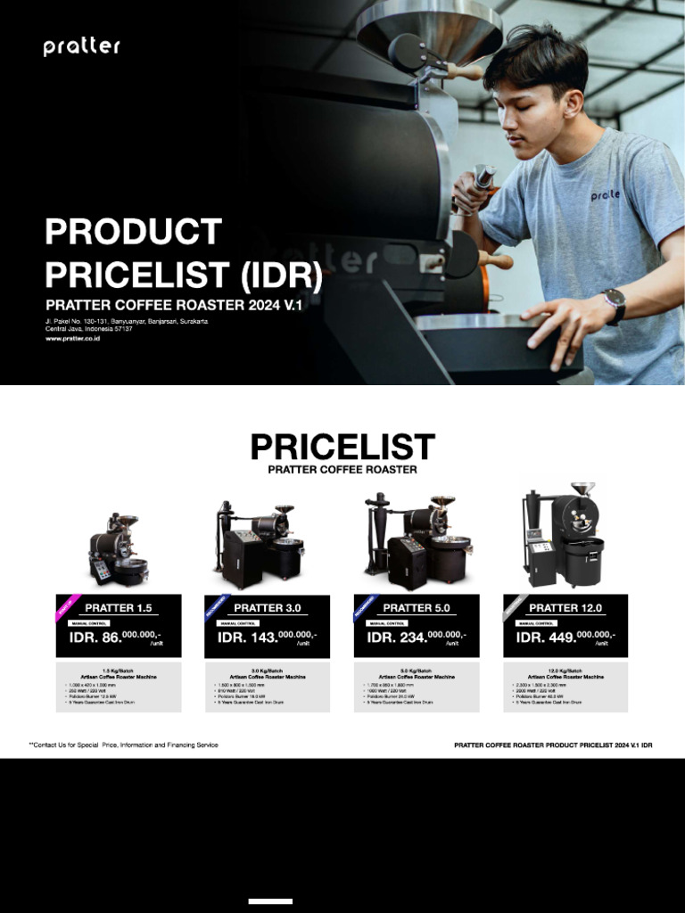 Pratter Coffee Roaster Price List 2024 | PDF | Coffee | Agriculture