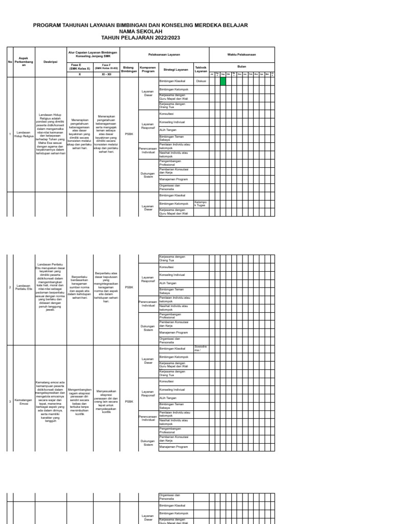 PROGRAM TAHUNAN MERDEKA BELAJAR SMK - XLSX - PROGRAM TAHUNAN | PDF