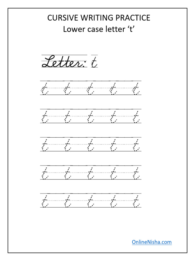 Cursive Lowercase T | PDF