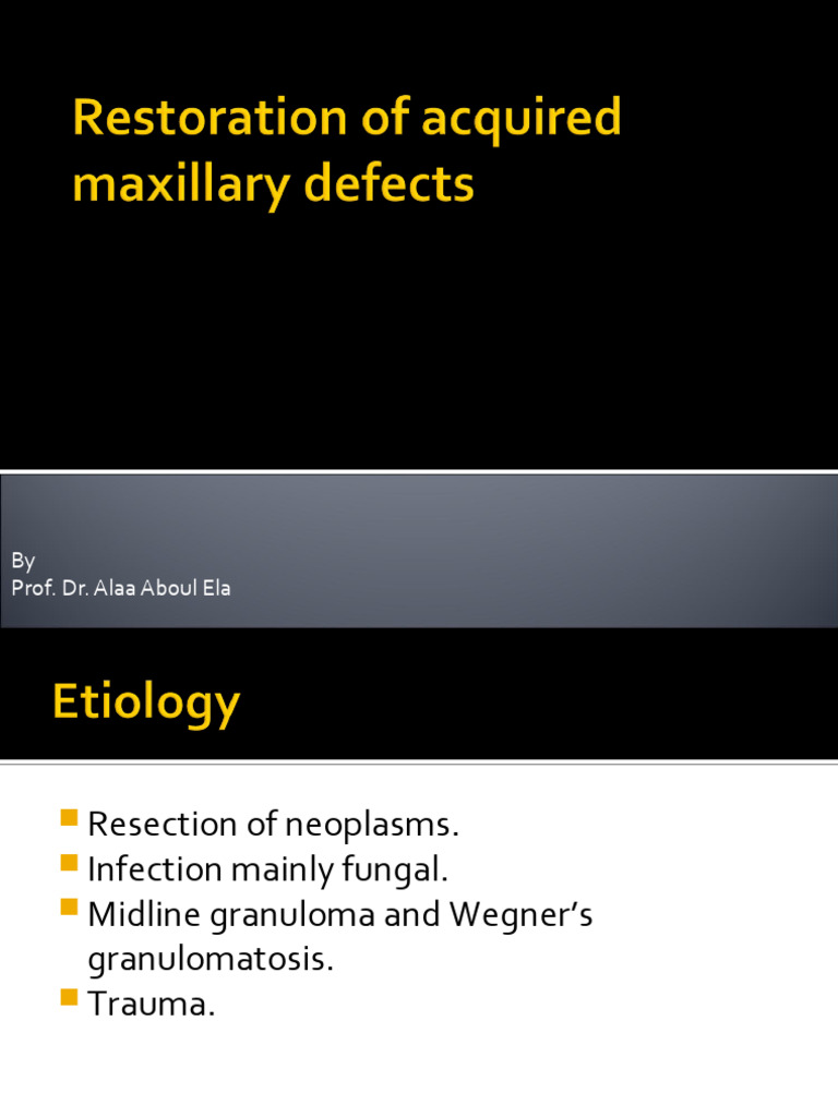 Restoration of Acquired Maxillary Defects | Download Free PDF | Dental ...