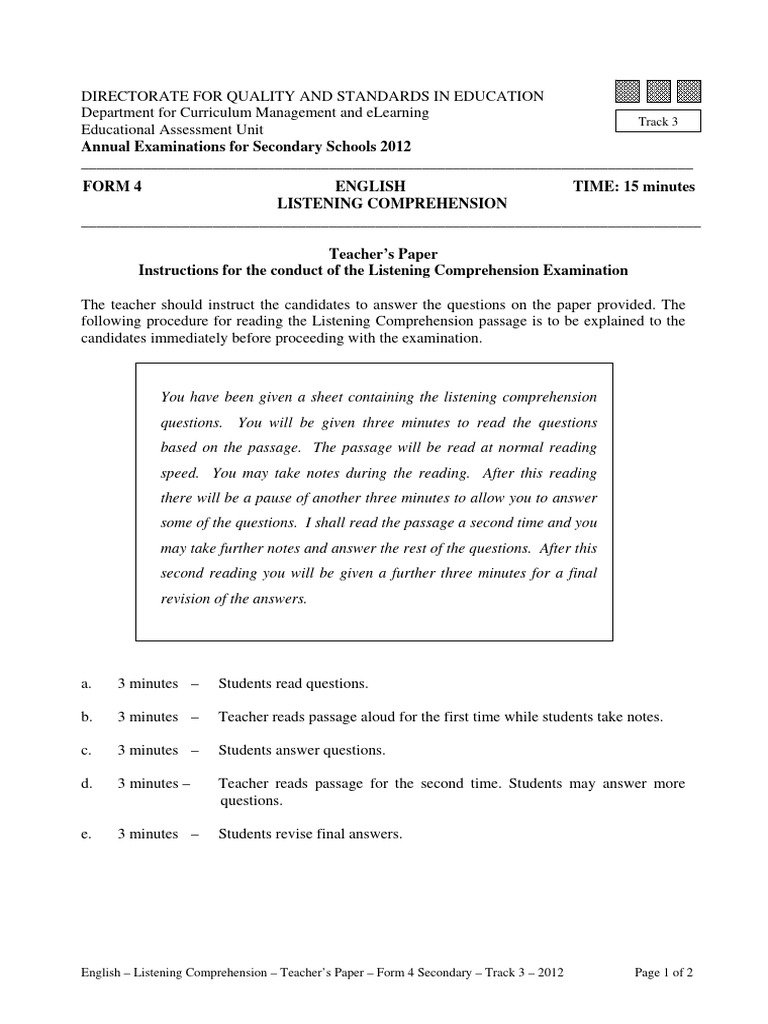 English f4 t3 2012 | PDF | Reading Comprehension | Astrology