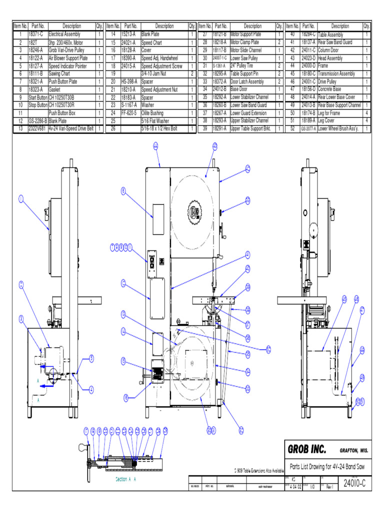 24010-C Parts List Drawing | PDF | Automotive Industry | Vehicle Technology