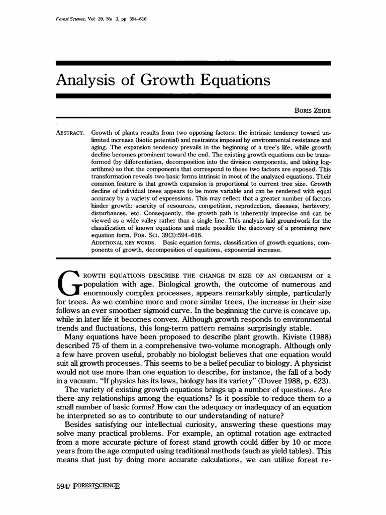 Analysis of Growth Equation | PDF | Equations