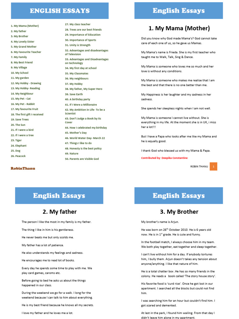 My Family and School Life Essays | PDF | Elephant | Peafowl