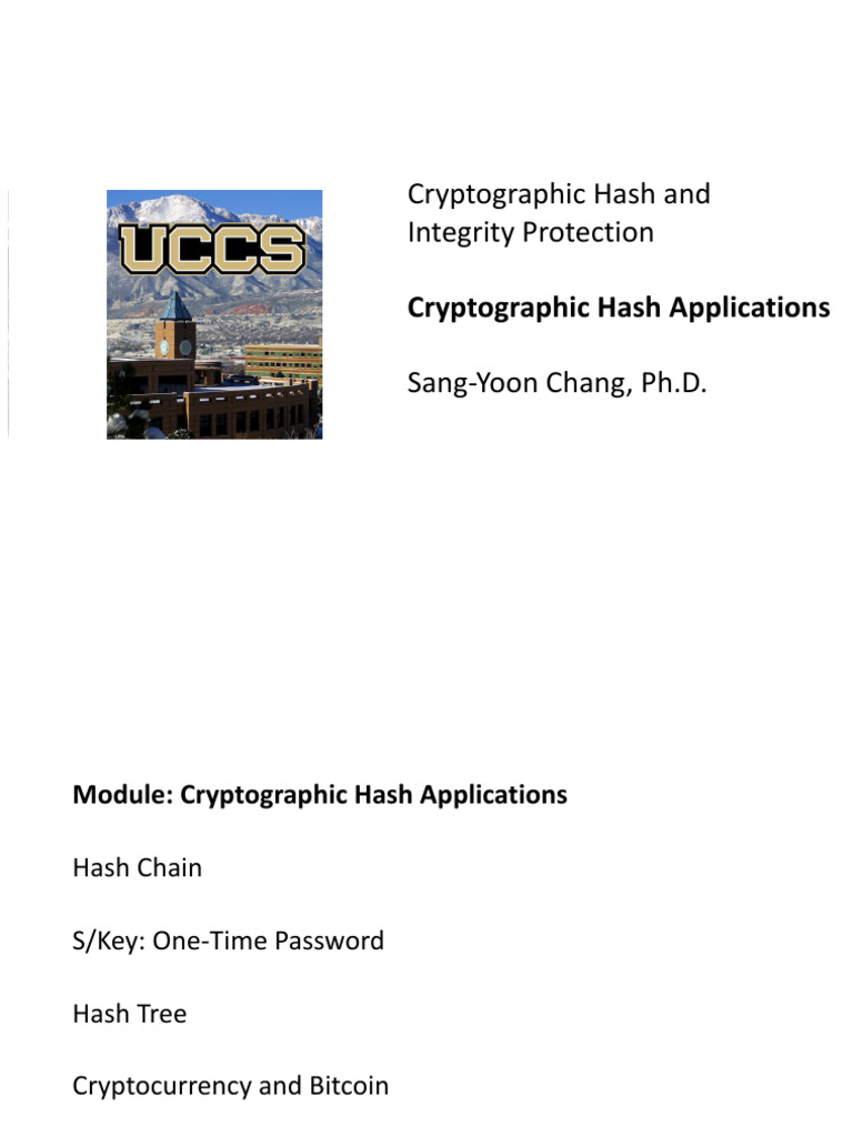 Slides Cryptographic Hash Applications | PDF | Password | Secure ...