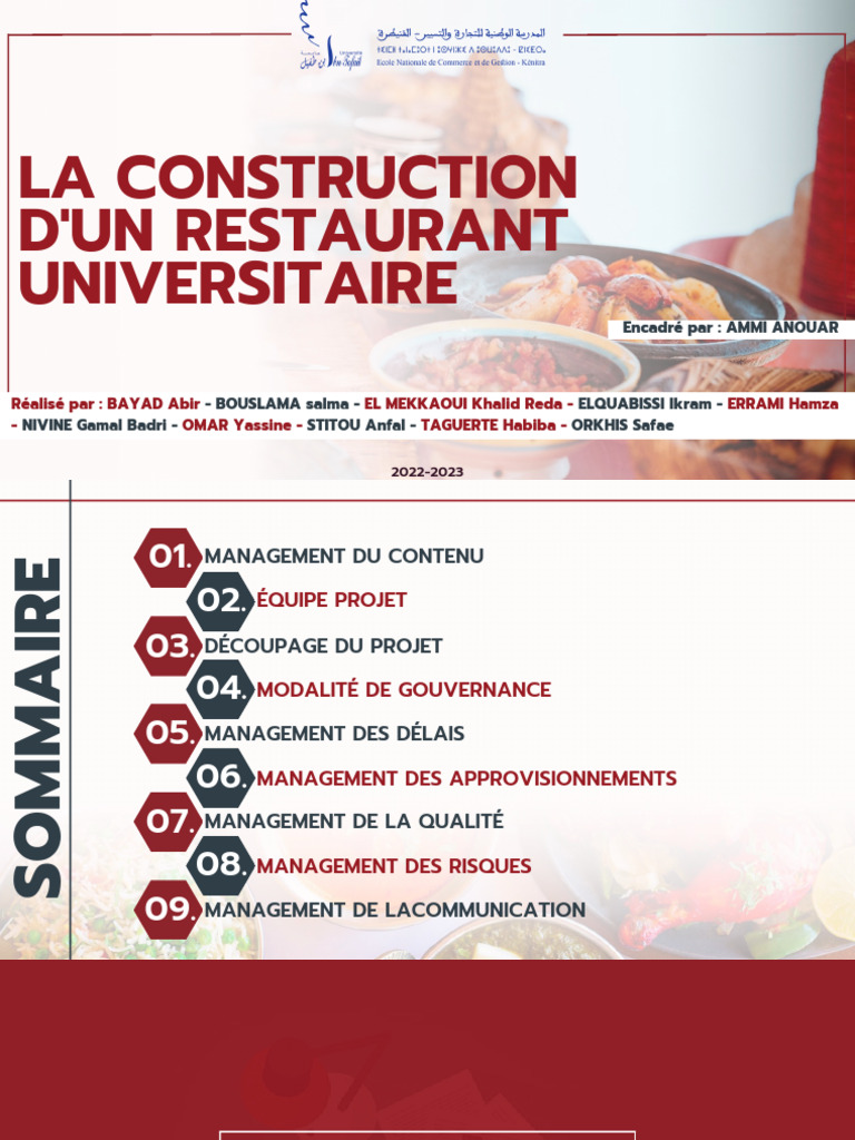 Construction d'un Restaurant Universitaire | PDF | Restaurants