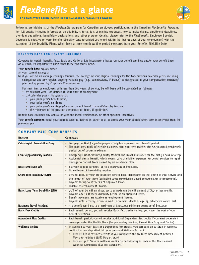 Flex Benefits July 2016 | PDF | Employee Benefits | Employment