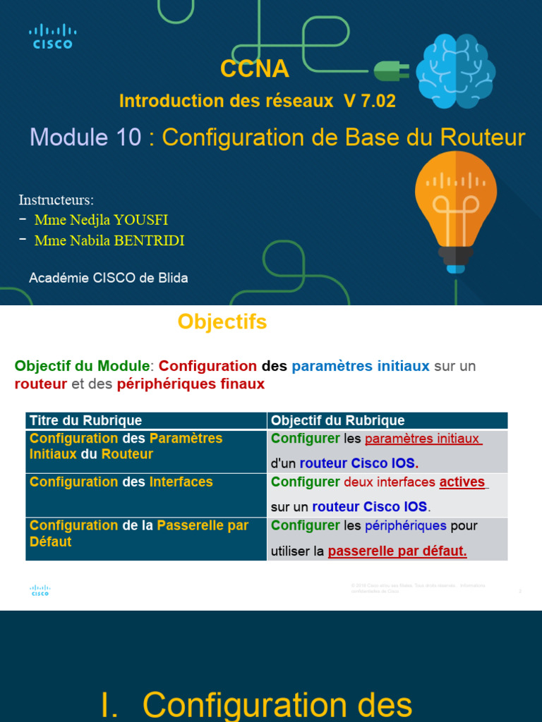 ITN - Module - 10 - Configuration Des Paramètres de Base de Routeur | PDF | Adresse IP | I Pv6