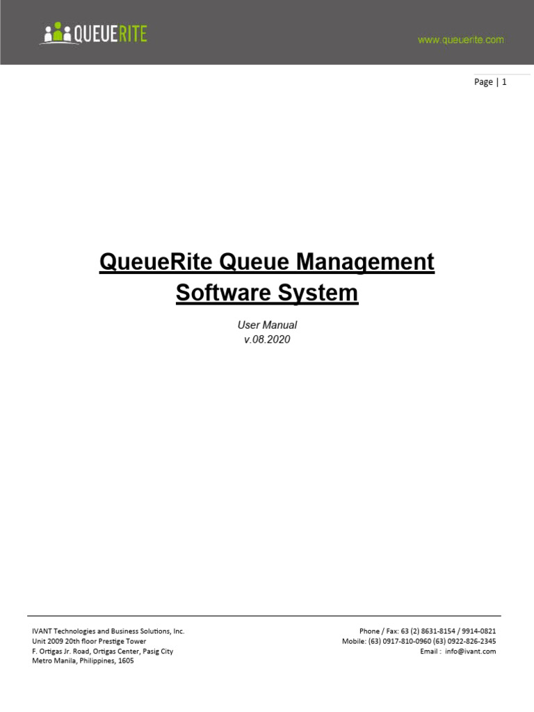 QueueRite Software Admin User Manual - Standalone | PDF | Mobile Phones ...