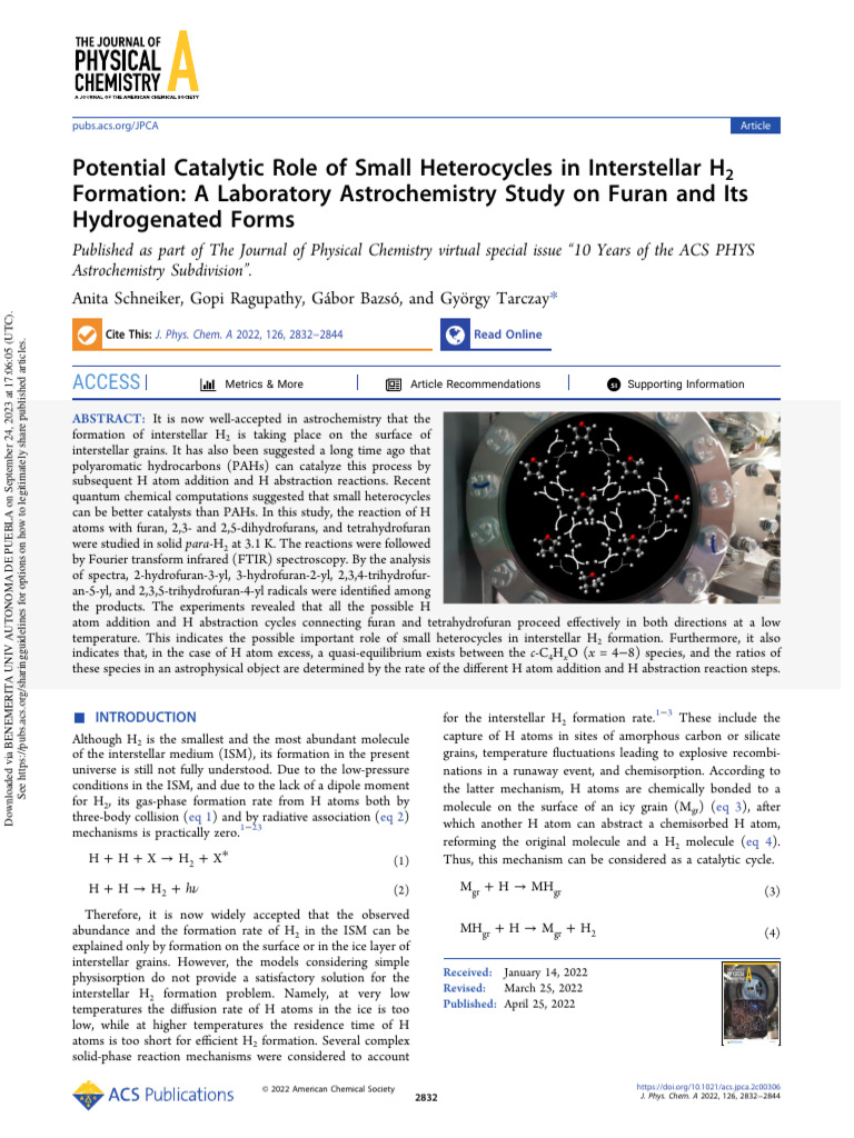 Acs Jpca 2c00306 | PDF | Absorption Spectroscopy | Chemical Reactions