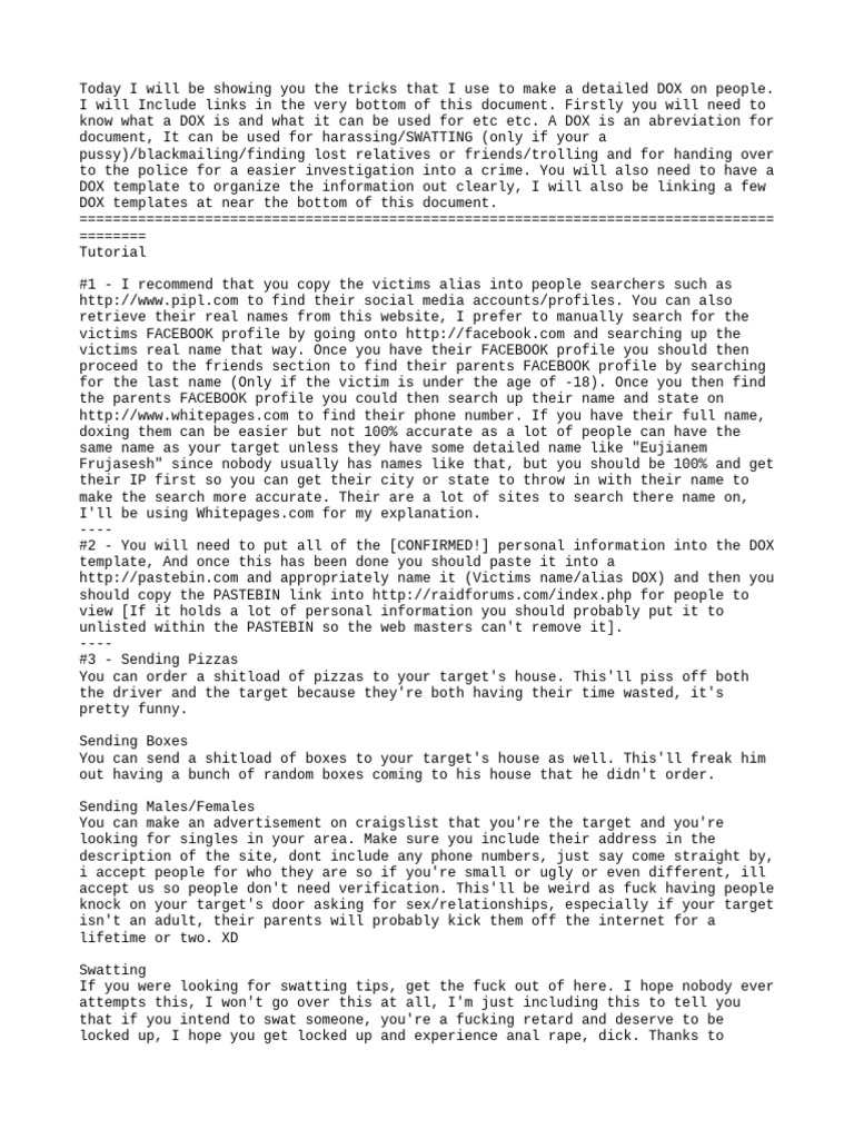 Insane Doxing Tutorial | PDF | Denial Of Service Attack | Computer Network