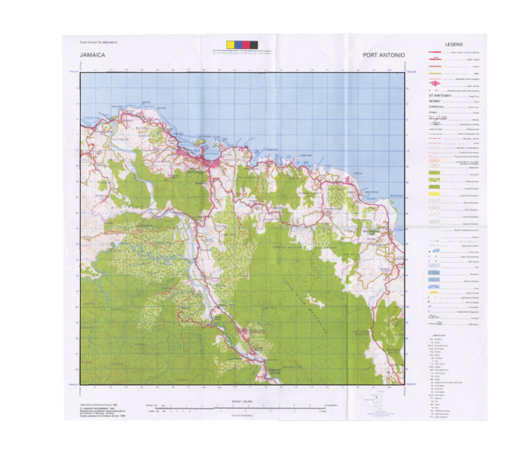 Map of PORT ANTONIO, JAMAICA For CSEC Geography | PDF