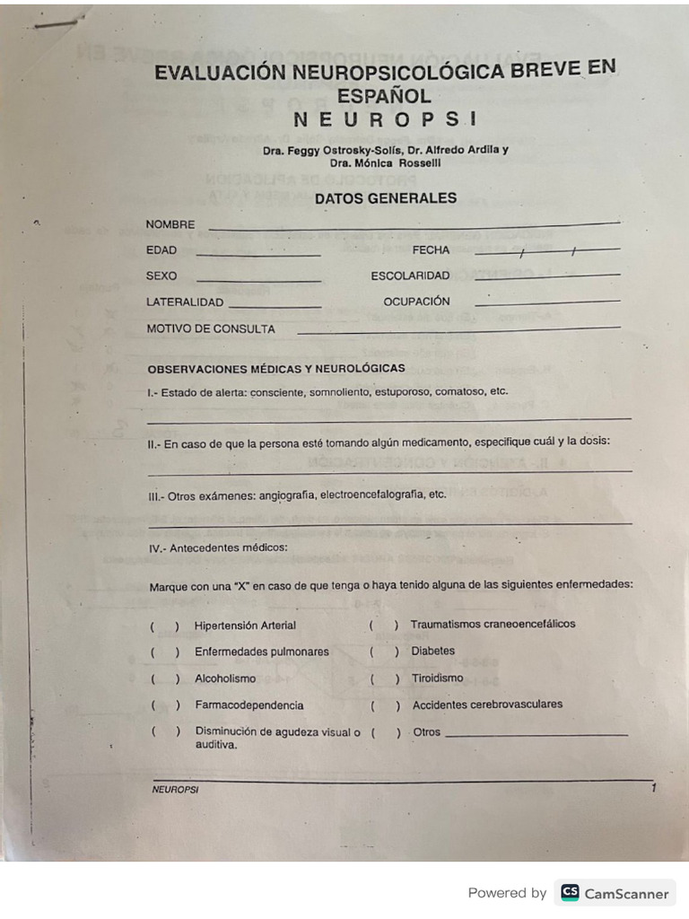 Prueba Neuropsi | PDF