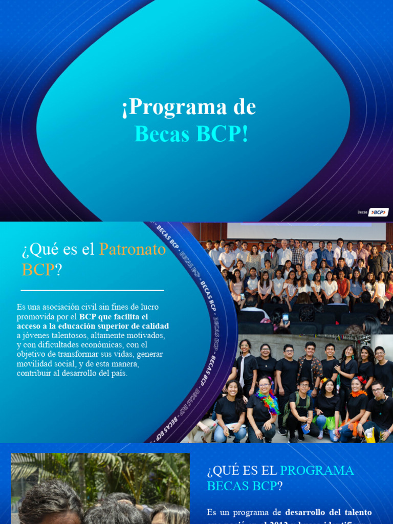 Capacitación Sobre Becas BCP | PDF | Educación más alta