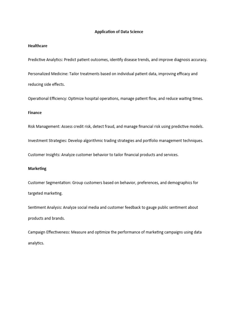 Application of Data Science | PDF