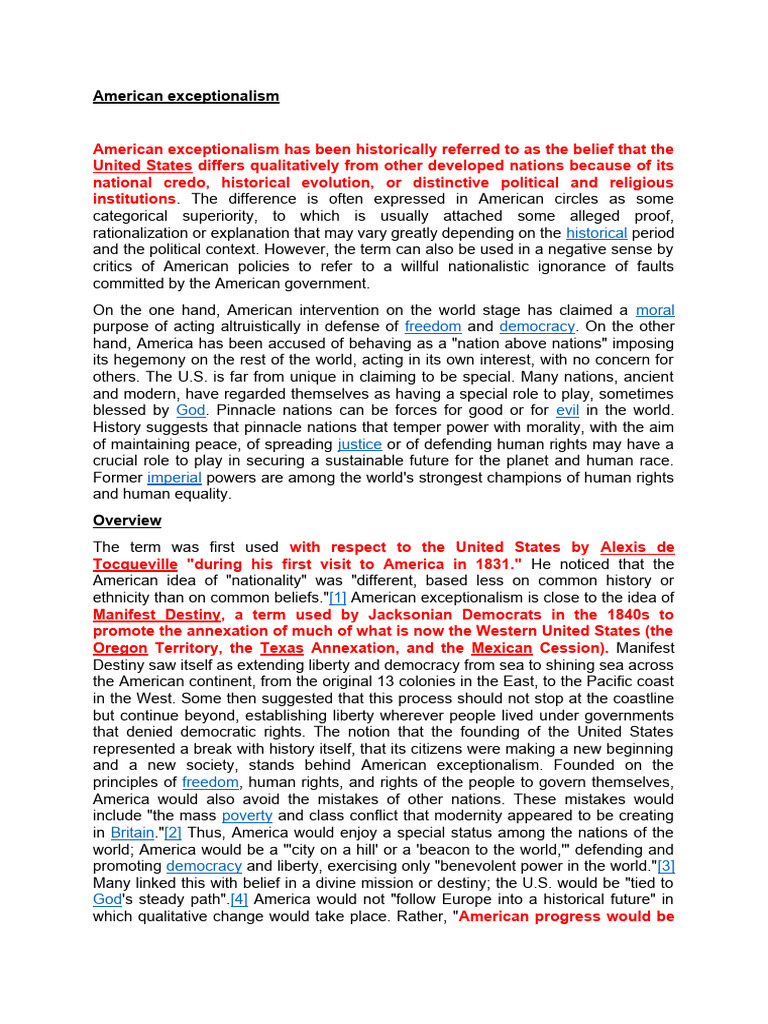 American Exceptionalism | PDF | American Exceptionalism | Frontier