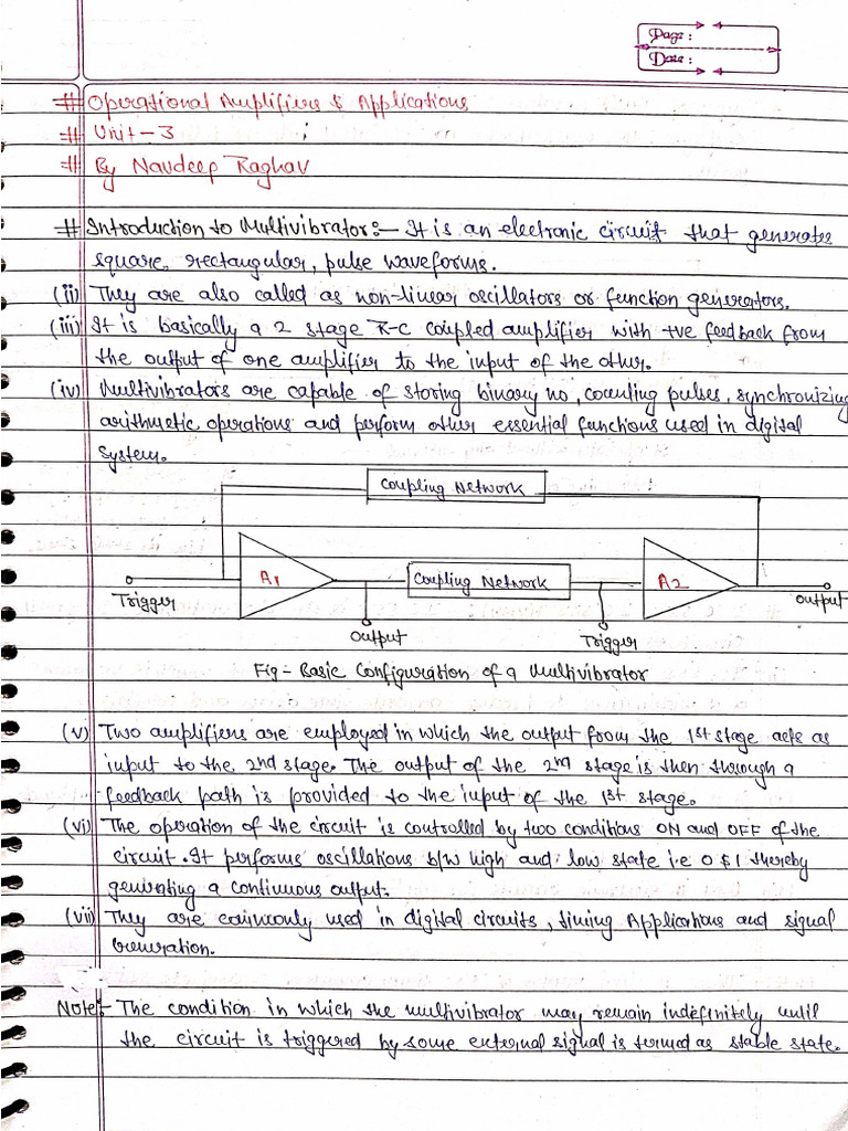 Unit 3 - Analog Electronics II Complete Handwritten Notes Material by ...