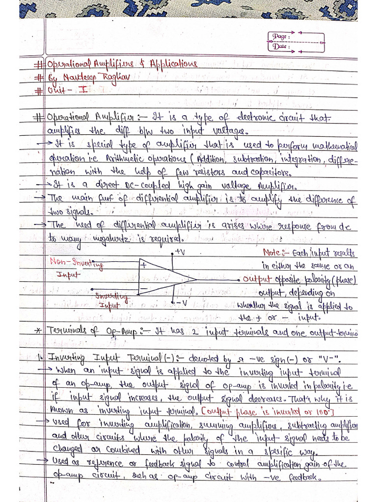 Unit 1 - Analog Electronics II Complete Handwritten Notes Material by ...