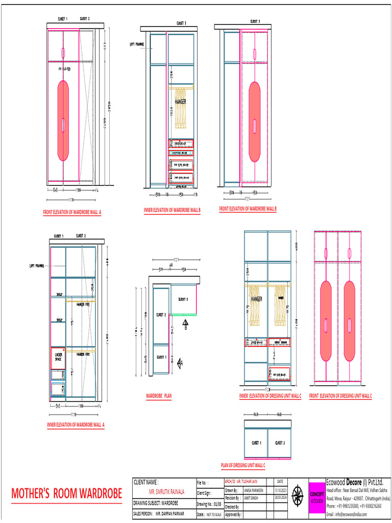 Wardrobe Detail Drawings and Plans | PDF