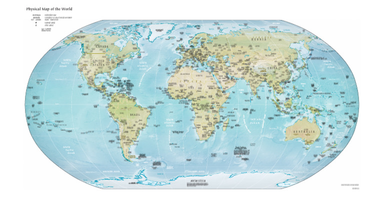 CIA World Physical Map (2023) | PDF | Arctic Ocean | Arctic
