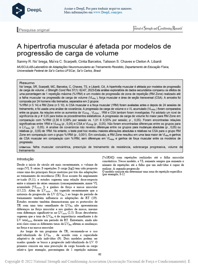 Muscle - Hypertrophy - Is - Affected - by - Volume - Load. Traduzido-Desbloqueado | PDF