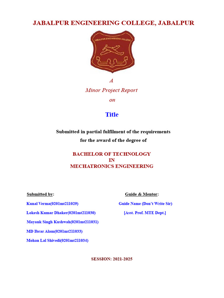 Minor Project Format | PDF