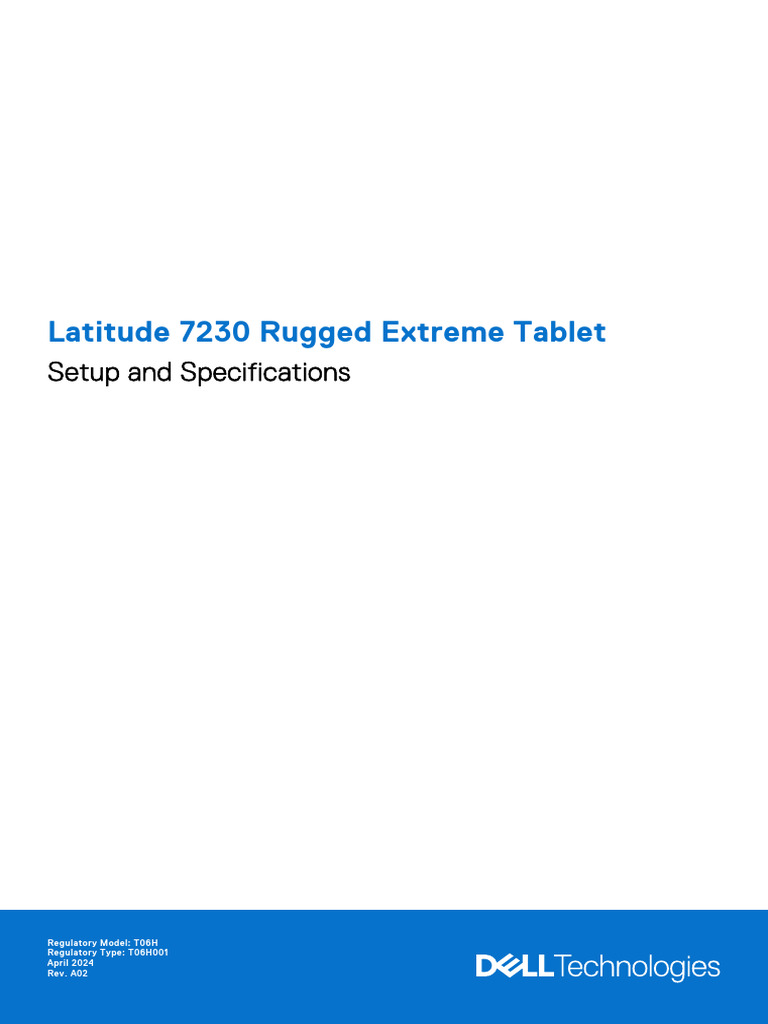 Latitude 7230 Rugged Tablet Manual | PDF | Pixel | Smart Card