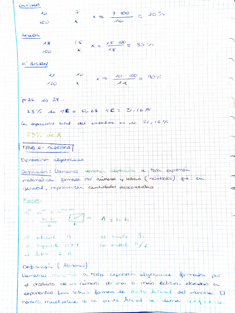 Cuaderno de Mate Álgebra | PDF
