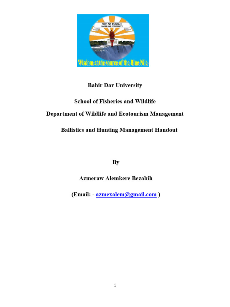 Ballistics and Hunting Management Handout | PDF | Cartridge (Firearms ...