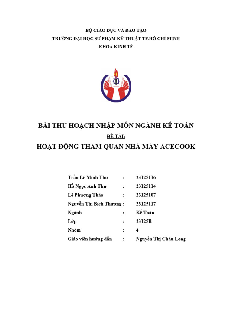 Bài Thu Ho CH Tham Quan Nhà Máy - Nhóm 4 - NMN t6 - 23125b | PDF