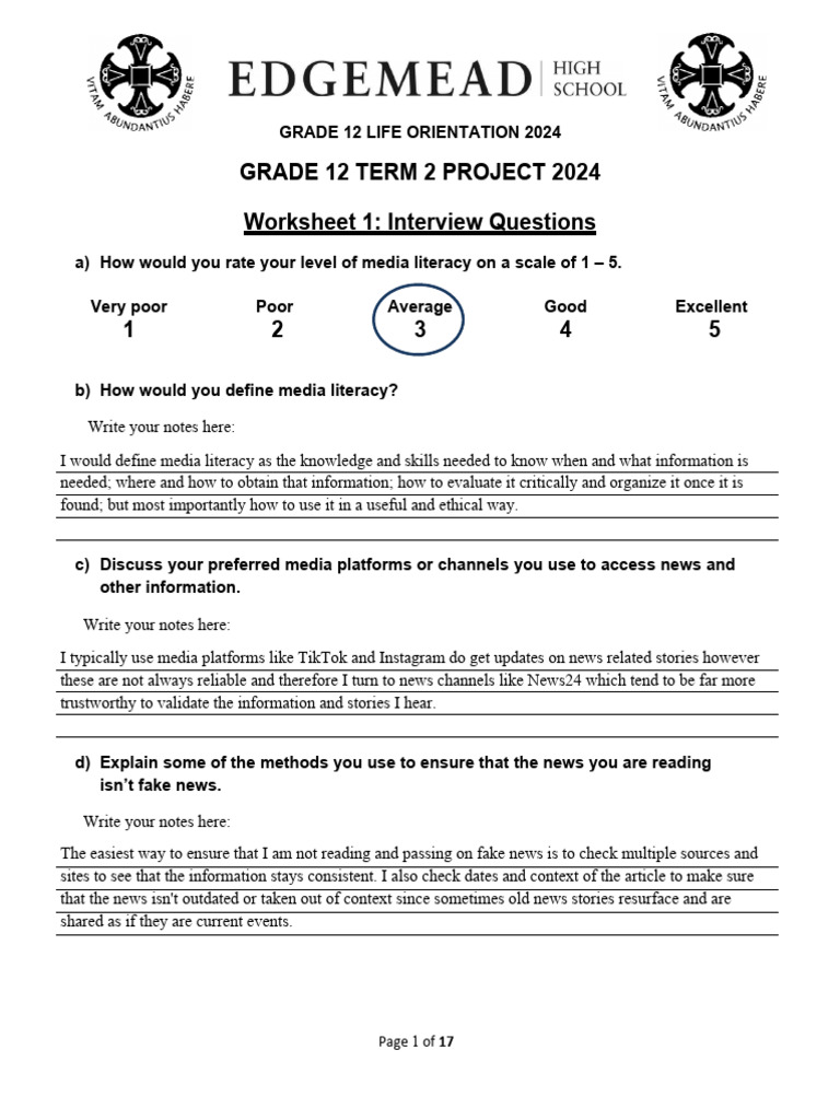 LO Project Worksheet Response | Download Free PDF | Media Bias | News