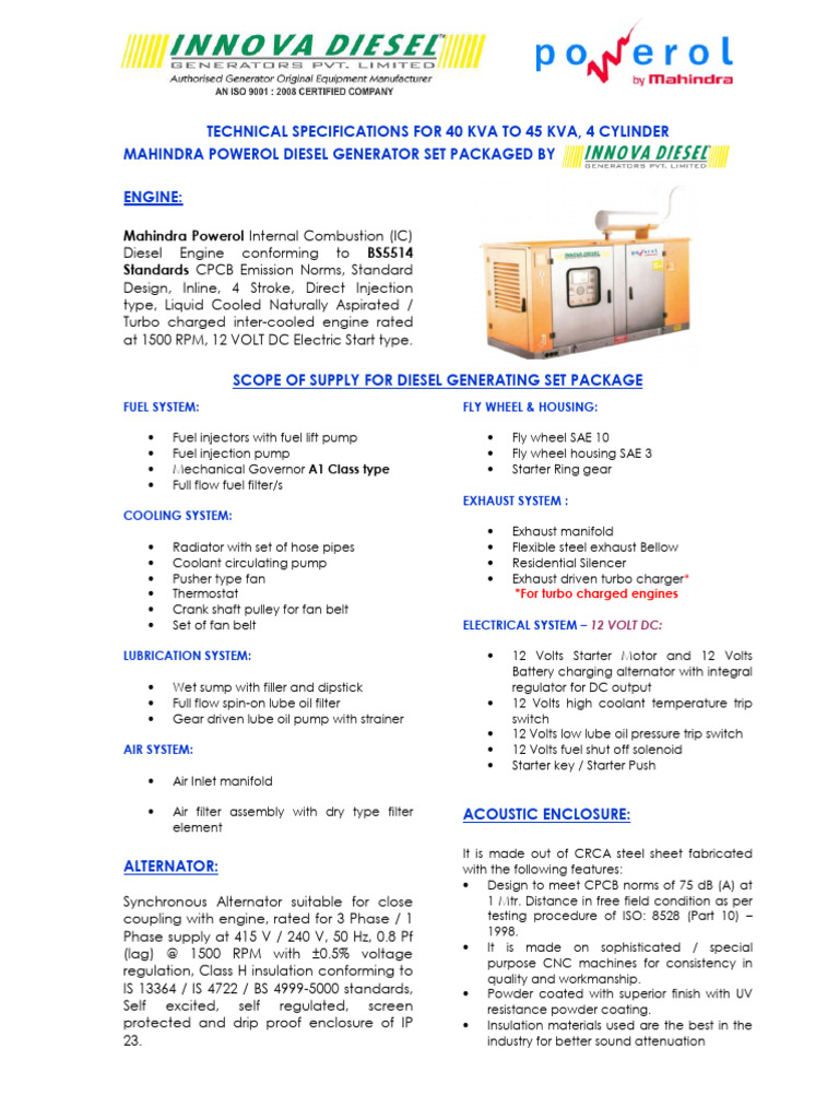 Mahindra Powerol | PDF | Diesel Engine | Engines