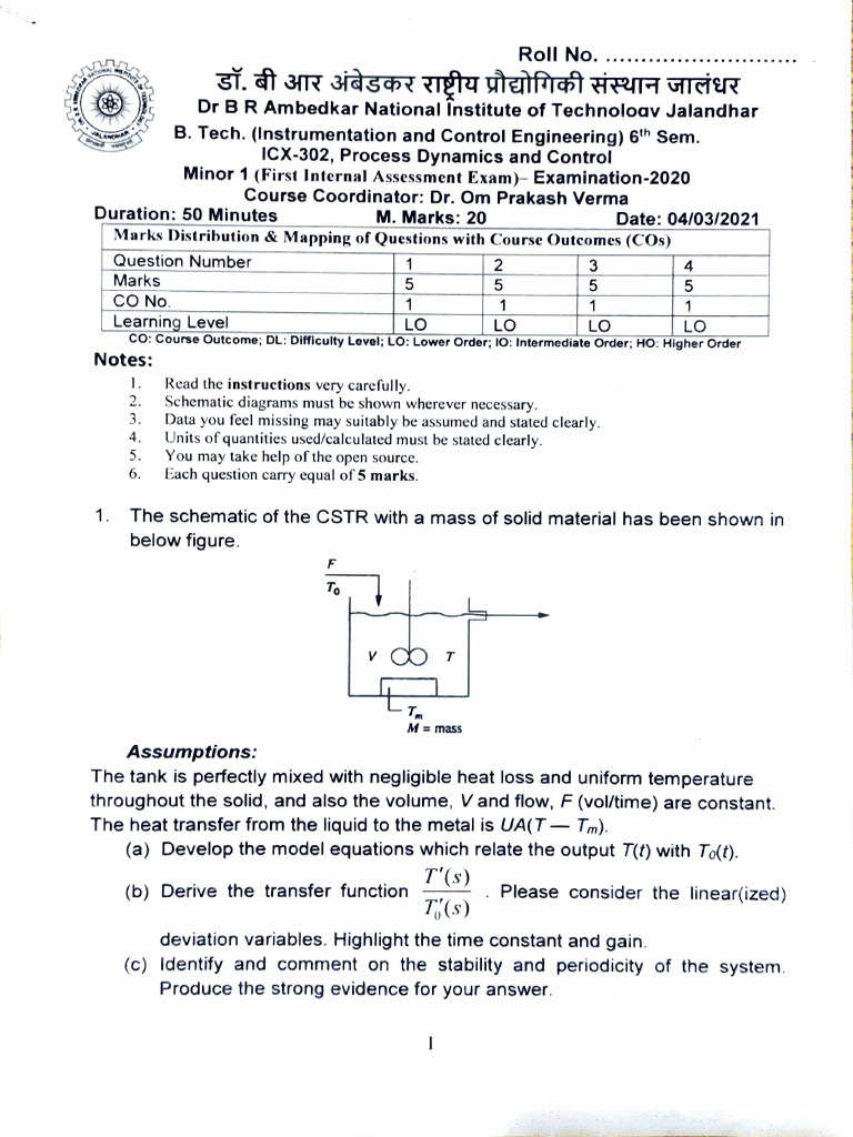 PCI MTECH Minor1 2021 | PDF | Heat | Applied Mathematics PCI MTECH Minor1 2021 | PDF | Heat | Applied Mathematics
