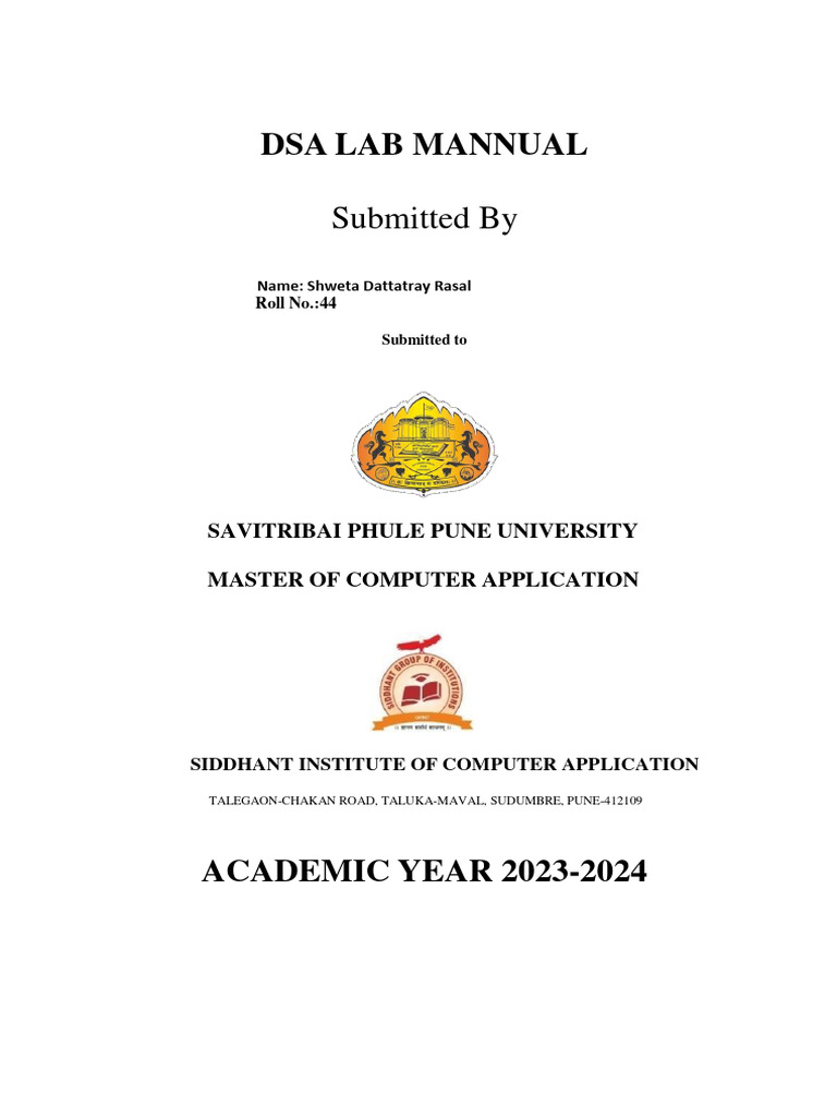 Dsa Lab Mannual Pdf Queue Abstract Data Type Combinatorics