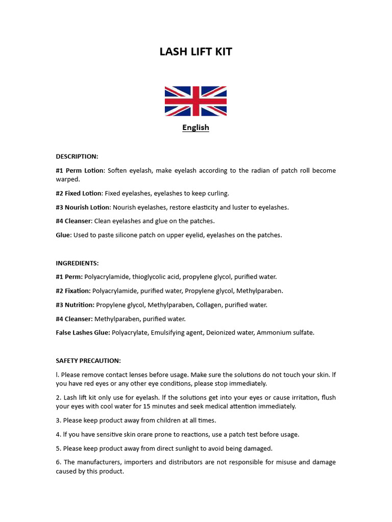 INSTRUCCIONES-LASH-LIFT-KIT | PDF