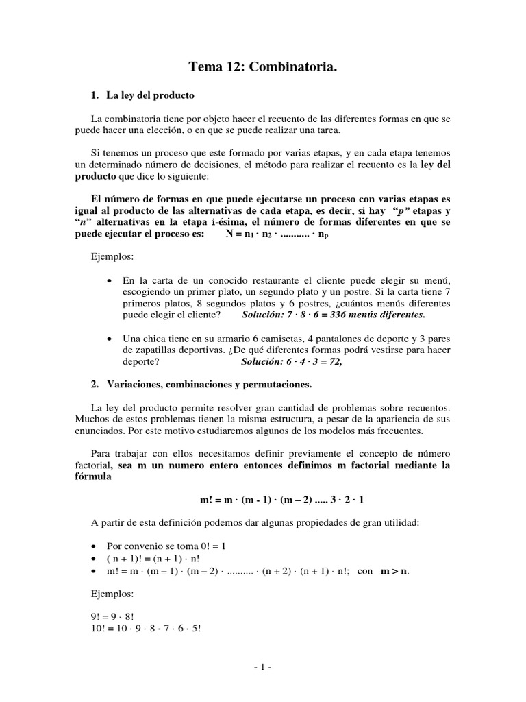 Combinatoria | PDF | Combinatoria | Álgebra