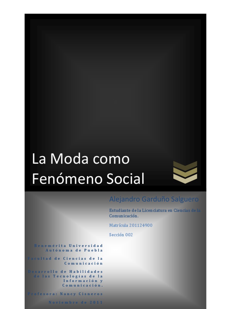 La Moda Como Fenómeno Social | PDF | Fashion | Sociedad