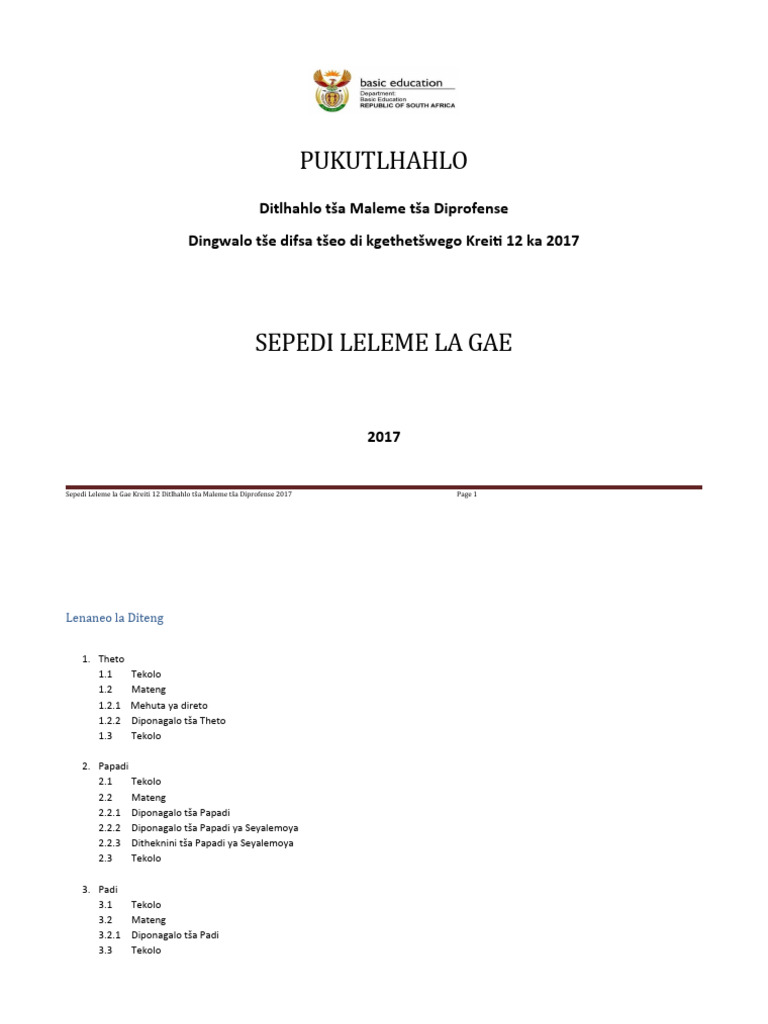 Sepedi | PDF