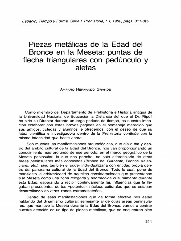 Puntas de flecha en la Edad del Bronce | PDF | Edad de Bronce | Arqueología